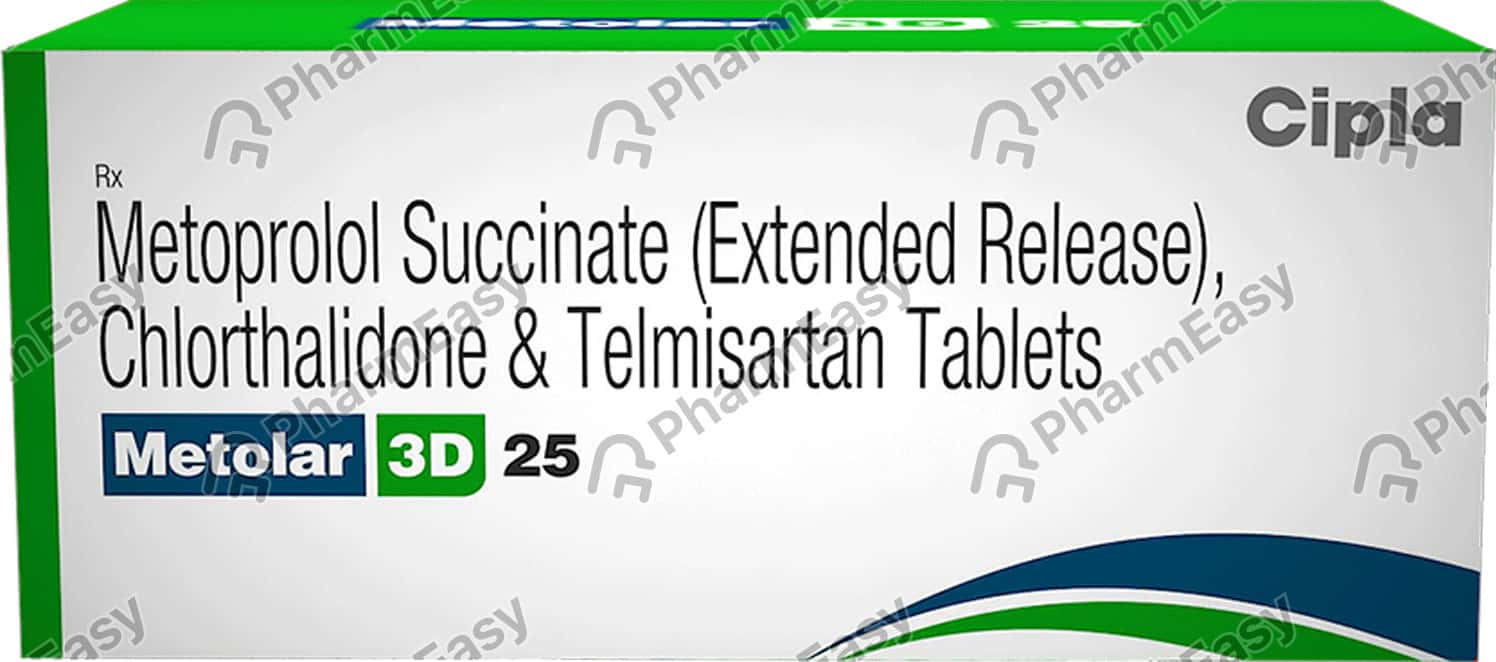 Buy Metolar 3d 25mg Strip Of 10 Tablets Online at Flat 15% OFF | PharmEasy
