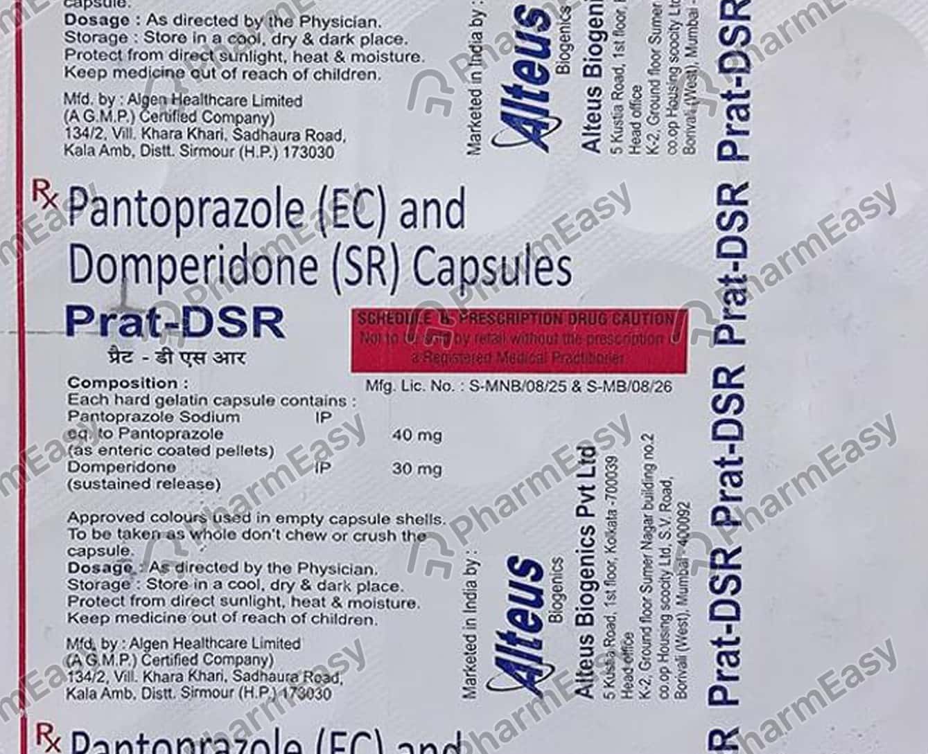 Prat Dsr Strip Of 15 Capsules: Uses, Side Effects, Price & Dosage ...