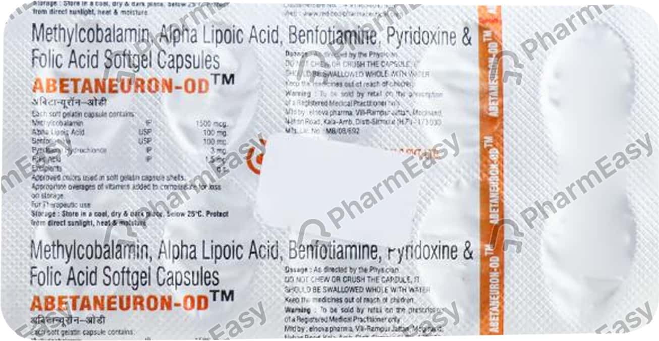 Buy Abetaneuron Od Strip Of 10 Capsules Online at Flat 15% OFF | PharmEasy