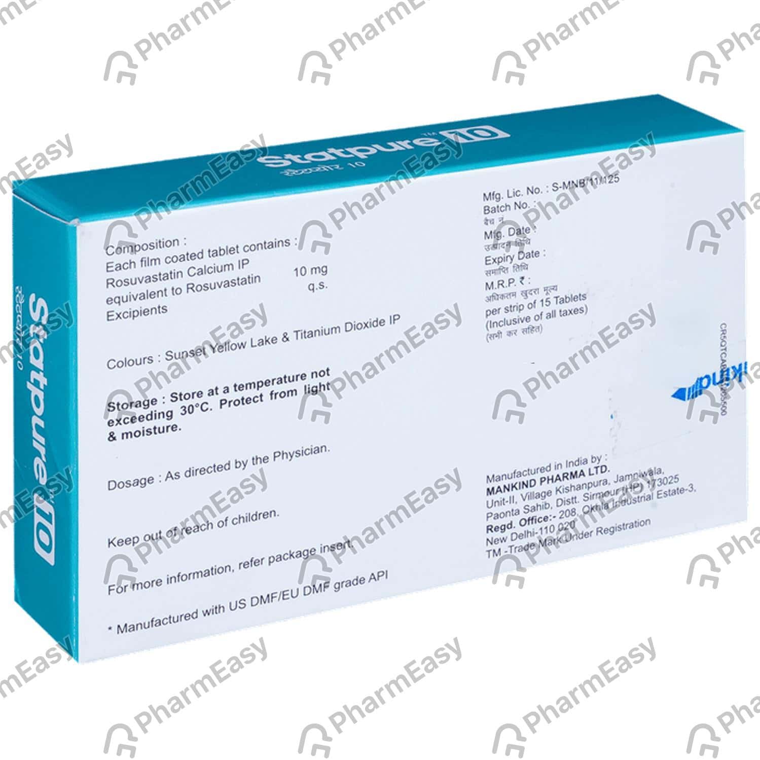 Statpure 10 MG Tablet (15): Uses, Side Effects, Price & Dosage | PharmEasy