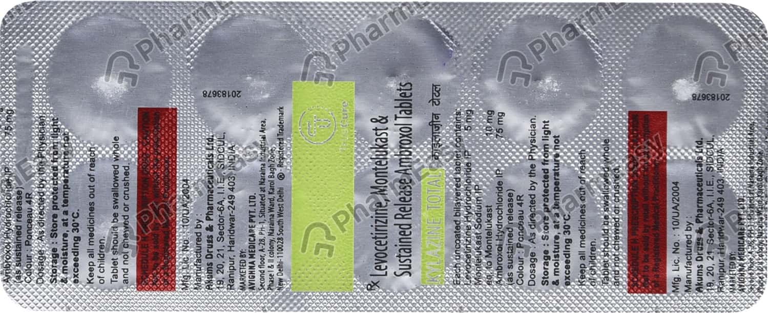 Kylazine Total Strip Of 10 Tablets: Uses, Side Effects, Price & Dosage ...