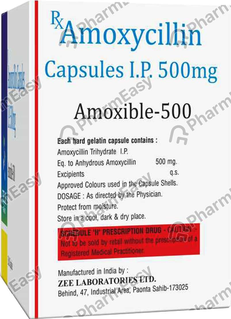 Amoxible 500 MG Capsule (10): Uses, Side Effects, Price & Dosage ...
