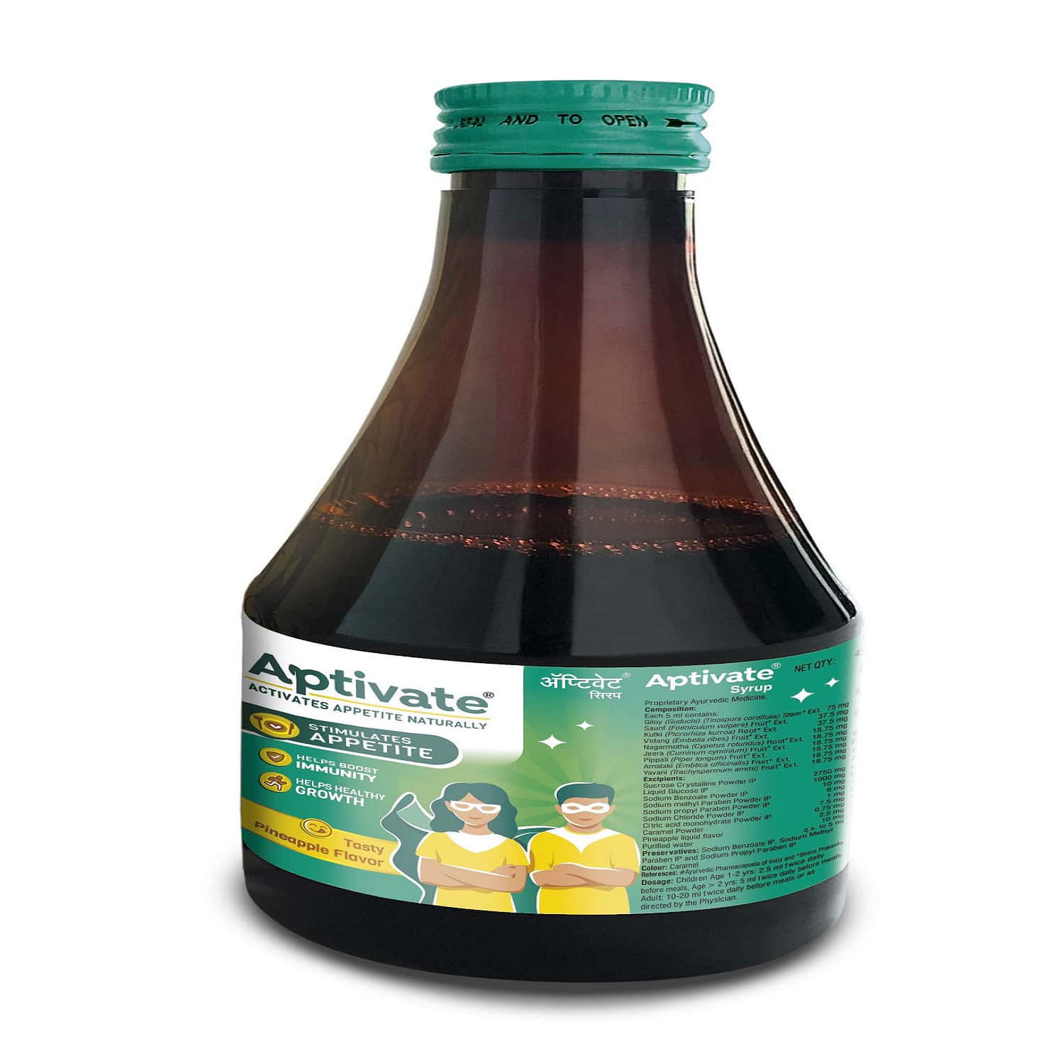 Buy APTIVATE PINEAPPLE APPETITE STIMULATING SYRUP BOTTLE OF 450 ML ...