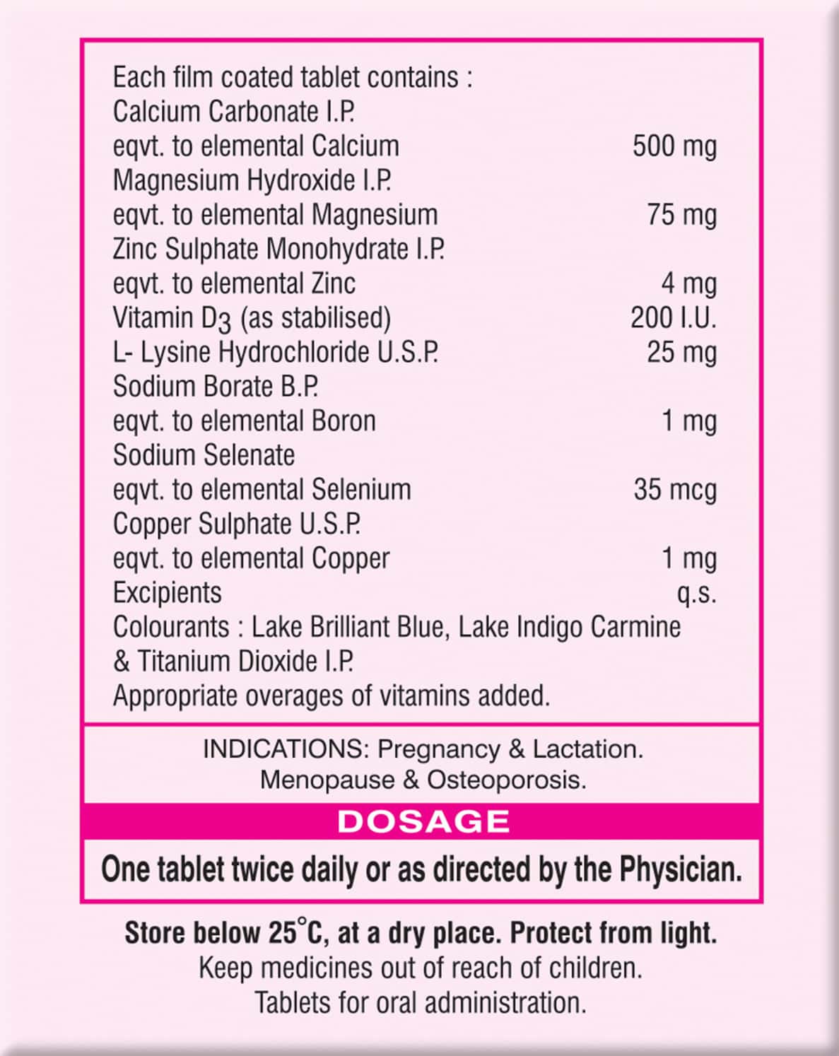Buy CALCIMAX 500 HEALTH SUPPLEMENT TABLETS (500 MG OF CALCIUM) STRIP OF ...