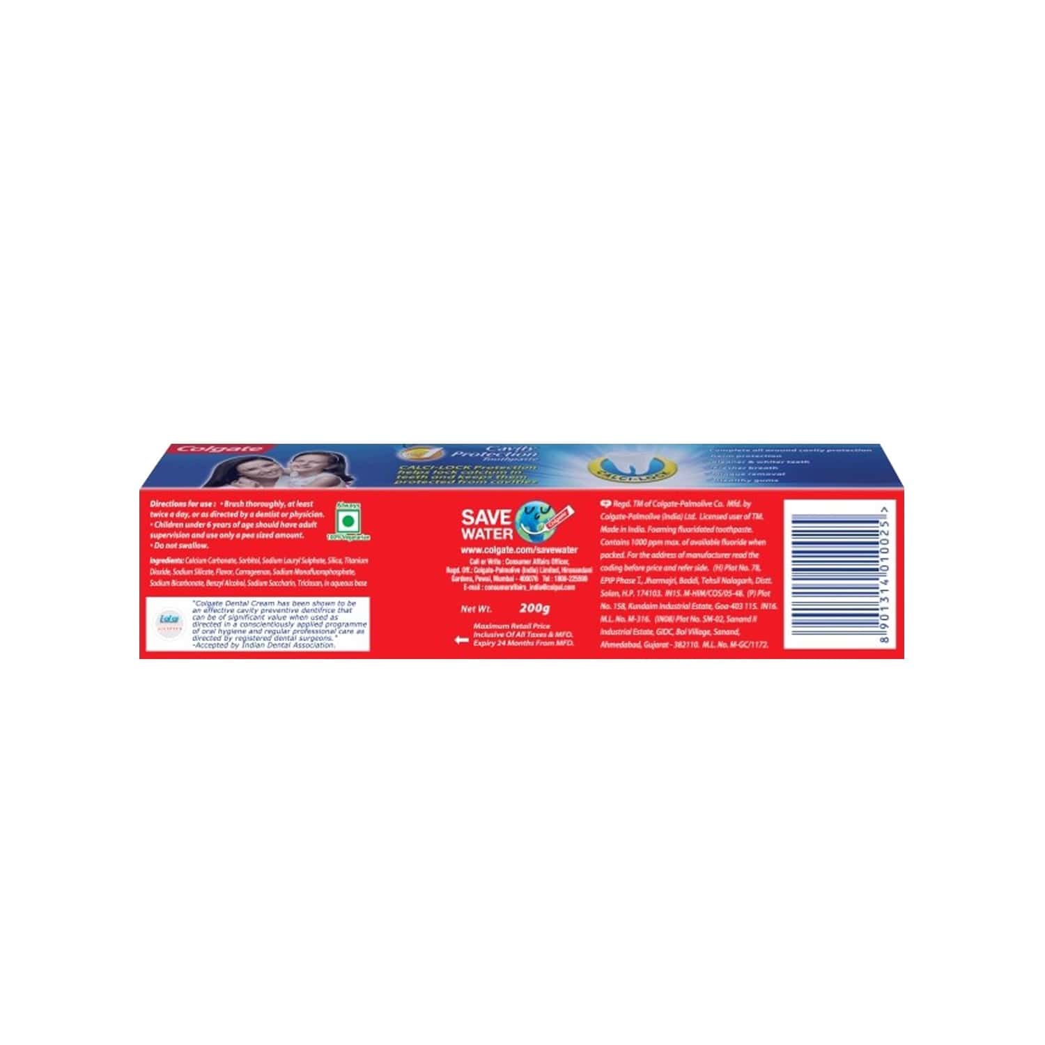 Buy COLGATE TOOTHPASTE - STRONG TEETH DENTAL CREAM - 200 G - ANTI ...