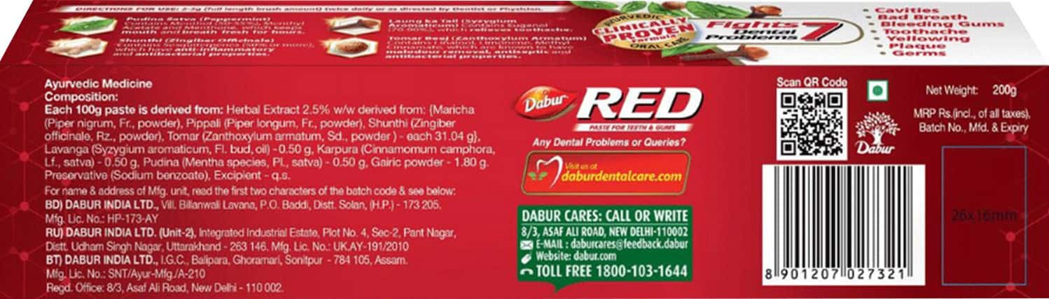Buy DABUR RED PASTE 200GM Online & Get Upto 60% OFF at PharmEasy