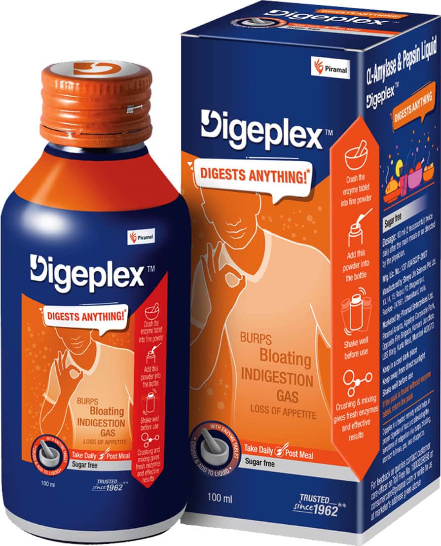 Buy DIGEPLEX DIGESTION LIQUID SUGAR FREE BOTTLE OF 100ML Online & Get ...