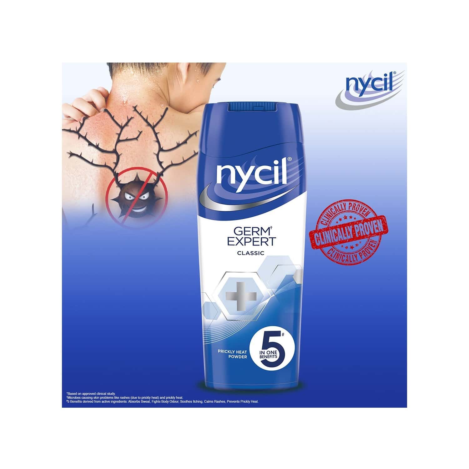 Buy NYCIL CLASSIC PRICKLY HEAT TALCUM POWDER - 150GM Online & Get Upto ...