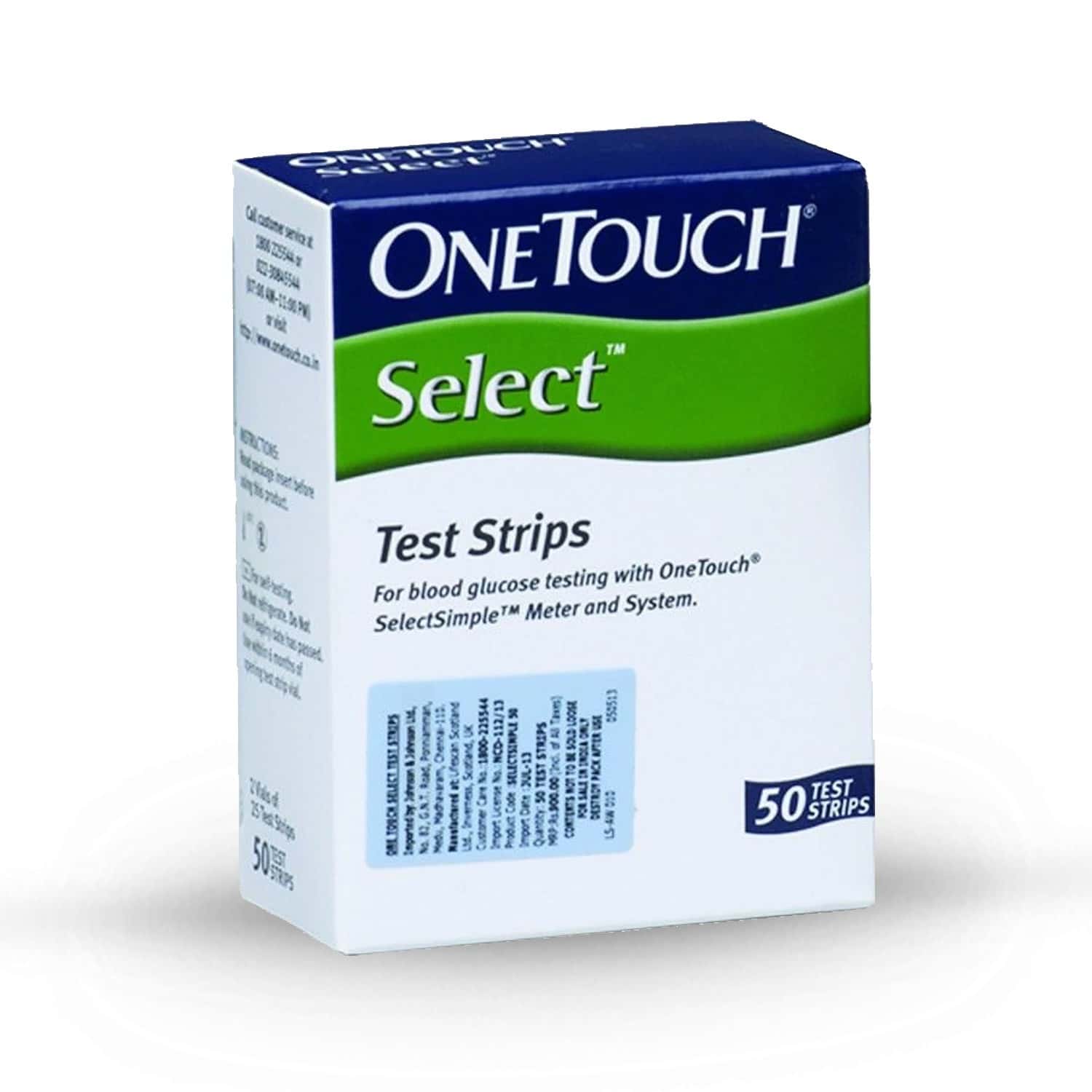 Buy One Touch Select Glucometer Test Strips Bottle Of 50 Online & Get ...