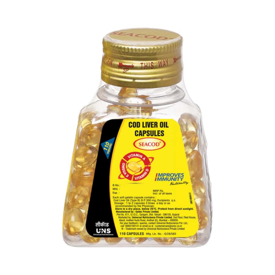 Buy SEACOD COD FISH LIVER OIL 100 SOFTGEL CAPSULES WITH NATURAL EPA ...