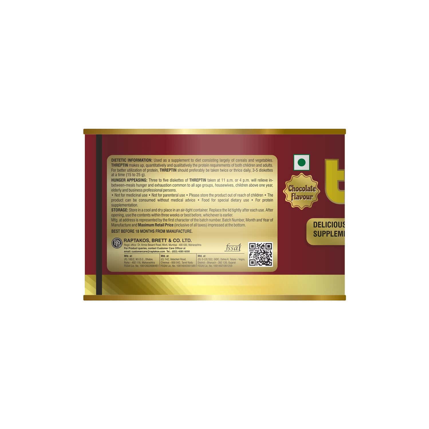 Buy THREPTIN CHOCOLATE NUTRITION DISKETTES TIN OF 275 G Online & Get ...