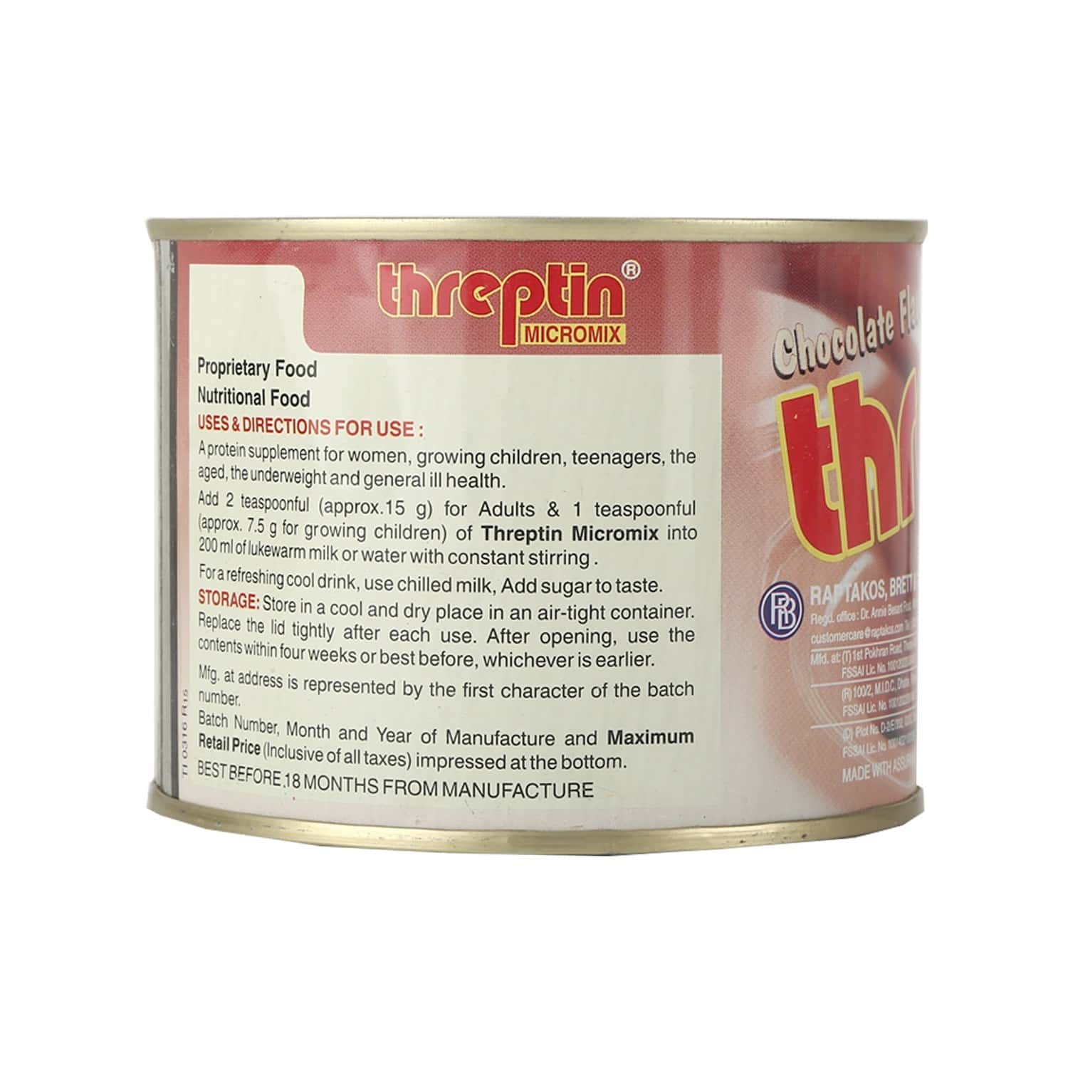 Buy Threptin Micromix Chocolate Nutrition Powder Tin Of 200 G Online ...