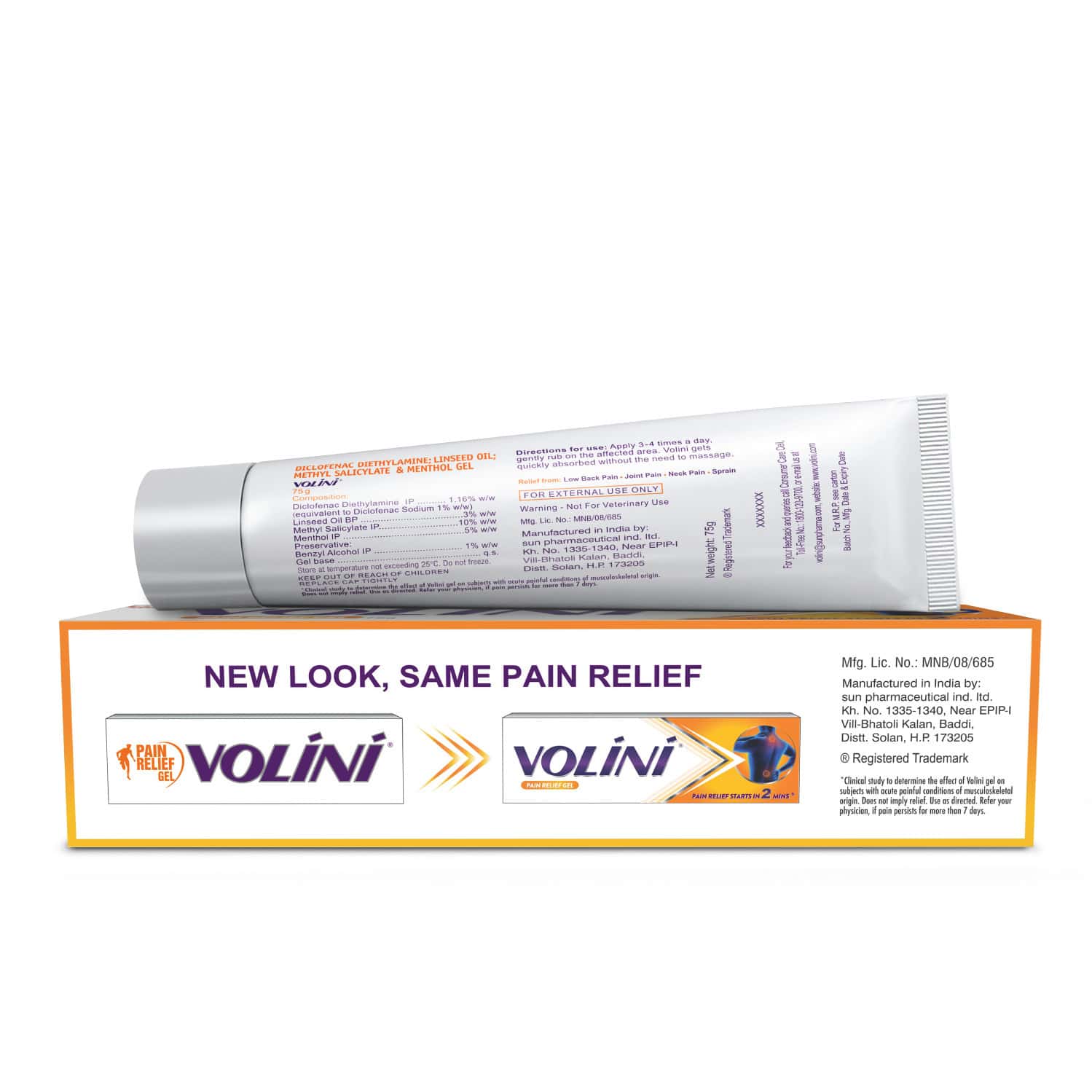 Buy VOLINI PAIN RELIEF GEL TUBE OF 75 G Online & Get Upto 60% OFF at ...