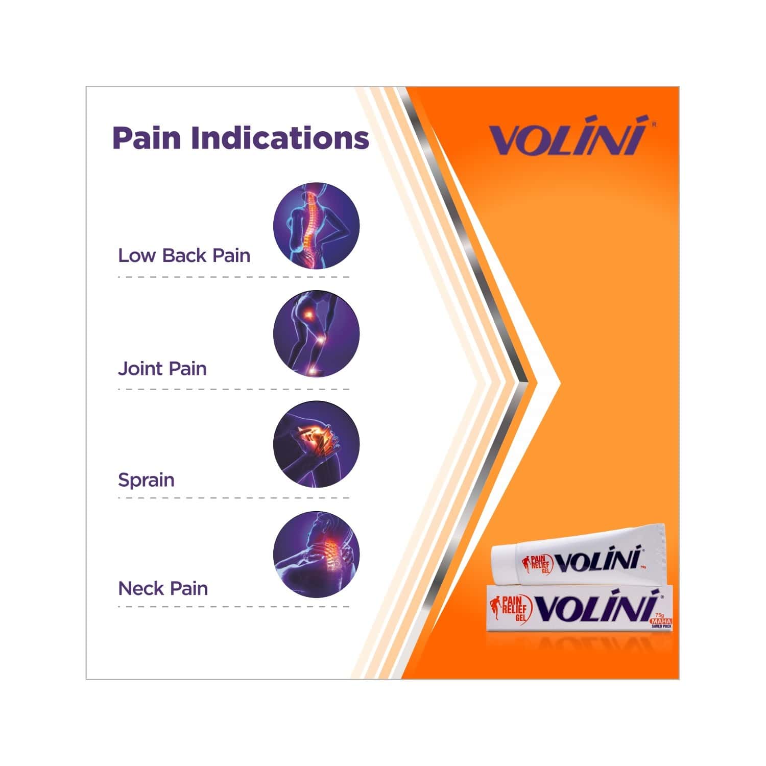 Buy VOLINI PAIN RELIEF GEL TUBE OF 75 G Online & Get Upto 60% OFF at ...