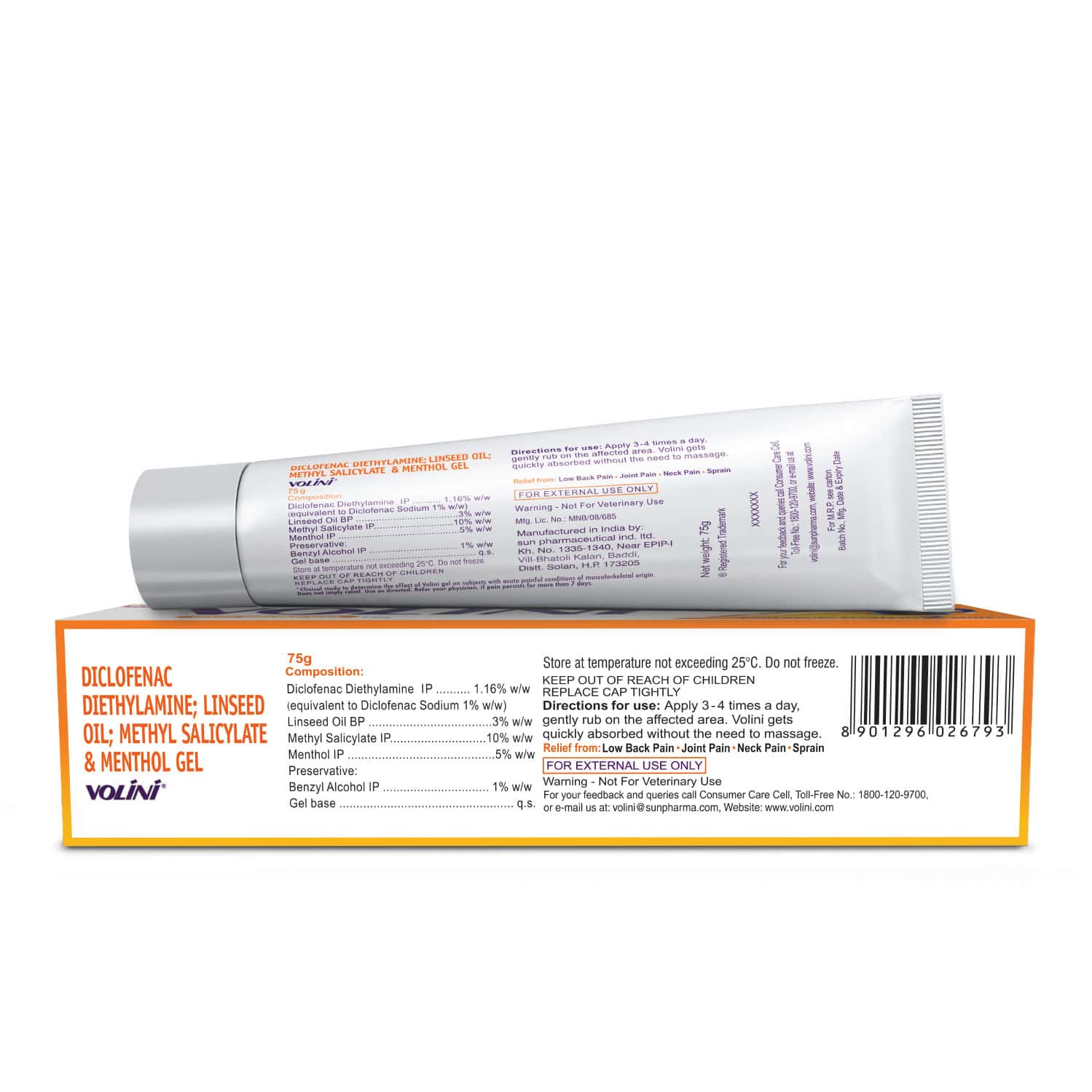 Buy VOLINI PAIN RELIEF GEL TUBE OF 75 G Online & Get Upto 60% OFF at ...