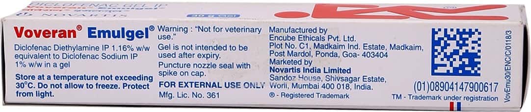 Buy VOVERAN 1% EMULGEL 30GM Online & Get Upto 60% OFF at PharmEasy