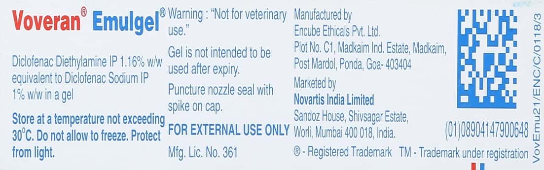 Buy VOVERAN 1% EMULGEL 21GM Online & Get Upto 60% OFF at PharmEasy