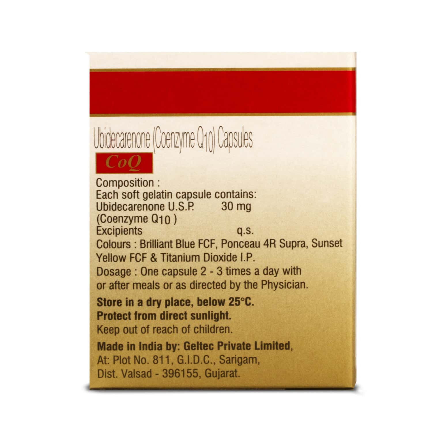 Buy COQ 30MG COENZYME Q10 CAPSULES, HEALTH SUPPLEMENT (10X10 CAPSULES ...