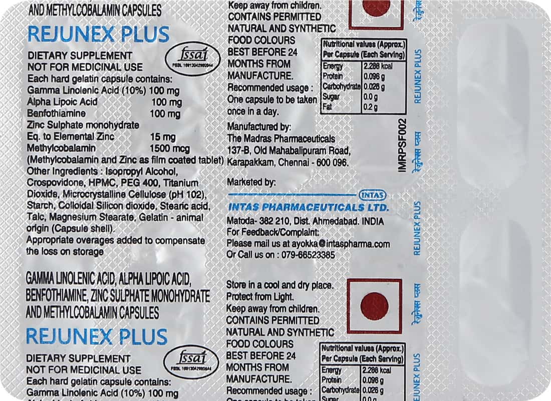 Buy REJUNEX PLUS CAPSULE Online & Get Upto 60% OFF at PharmEasy