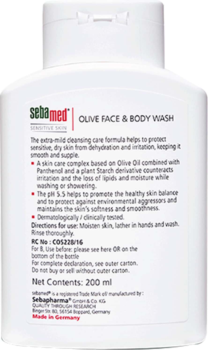 Buy SEBAMED OLIVE FACE & BODY WASH | PH 5.5 | SOAP FREE | FOR SENSITIVE ...