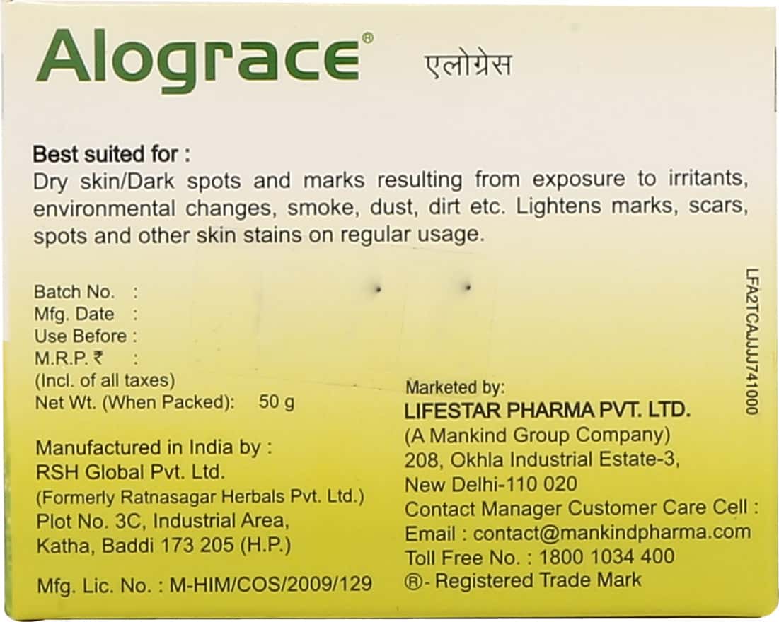 Buy ALOGRACE CREAM 50GM Online & Get Upto 60% OFF at PharmEasy