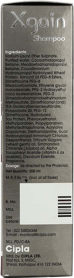 Buy XGAIN SHAMPOO 200ML Online & Get Upto 60% OFF at PharmEasy