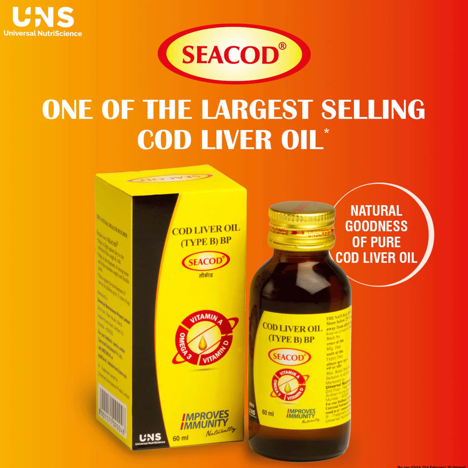 Buy SEACOD COD LIVER OIL BOTTLE OF 60 ML Online & Get Upto 60% OFF at ...