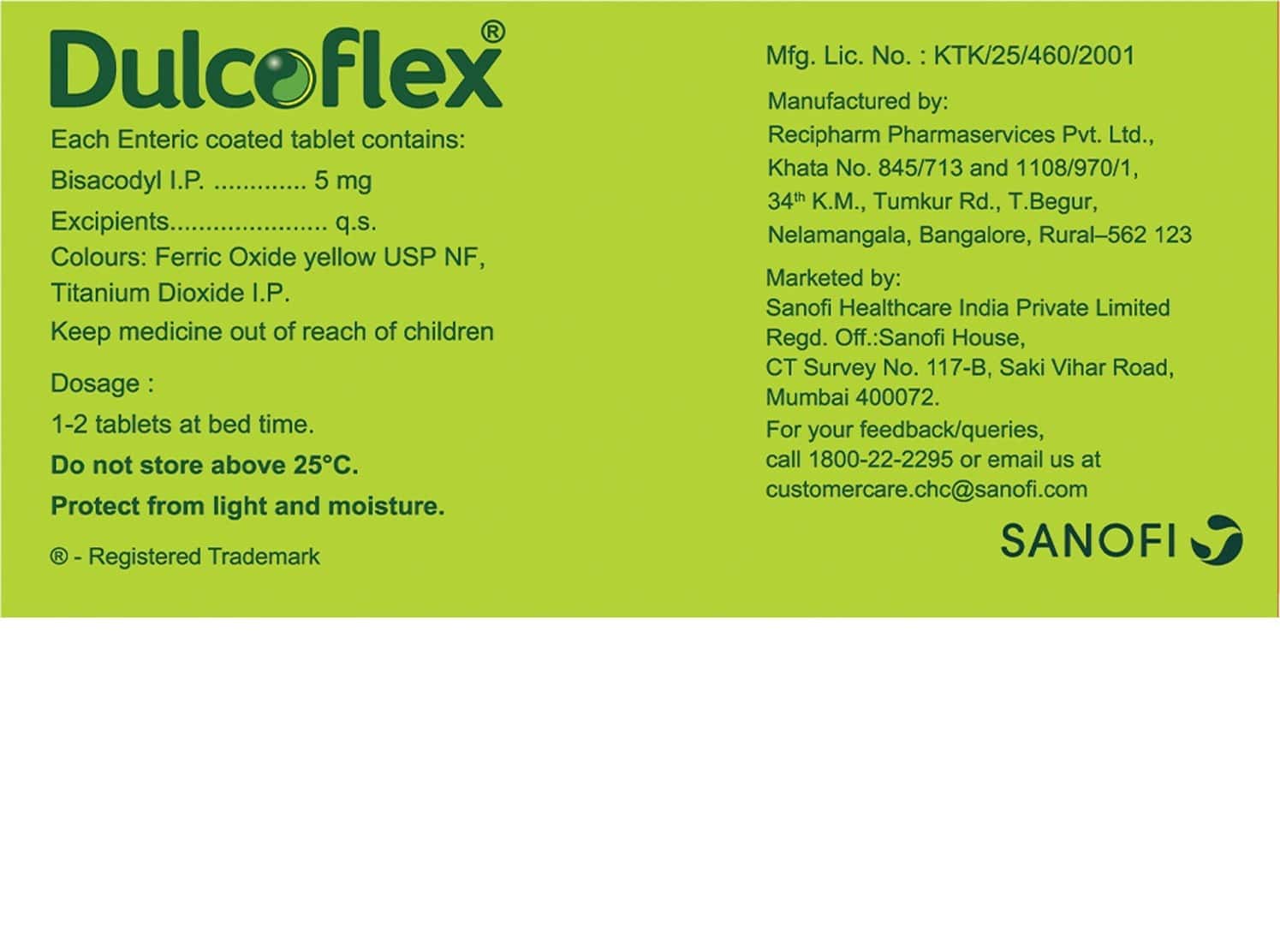 Buy DULCOFLEX 5MG TABLET, CONSTIPATION LAXATIVE, BOWEL MOVEMENT ...