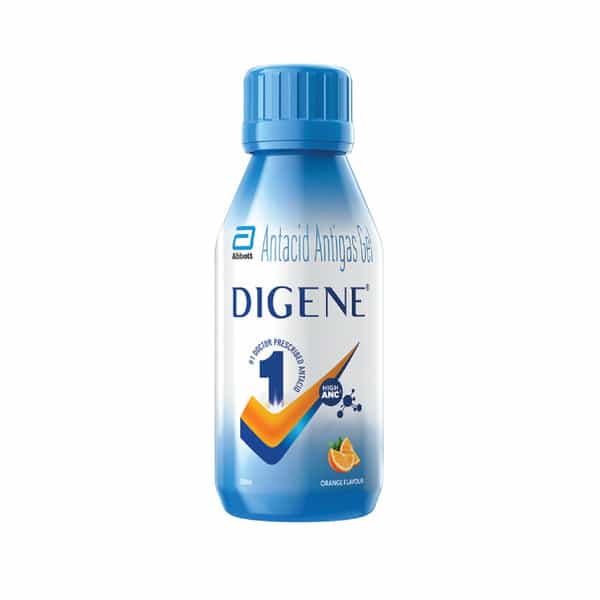 Buy DIGENE GEL ACIDITY & GAS RELIEF - 200ML ORANGE FLAVOUR Online & Get ...