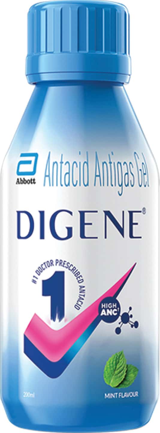 Buy DIGENE GEL ACIDITY & GAS RELIEF - 200ML MINT FLAVOUR Online & Get ...