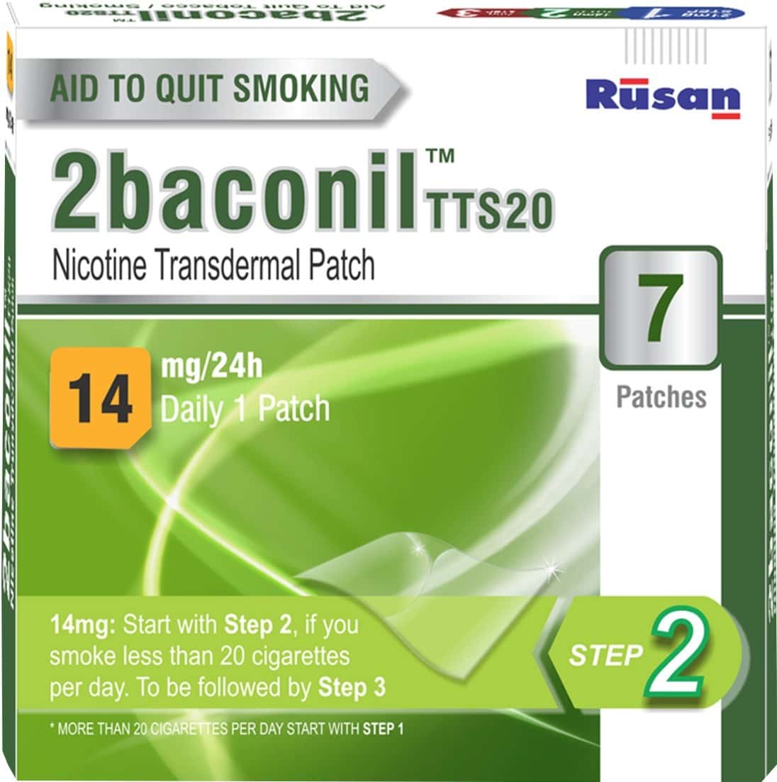 Buy 2BACONIL - 14MG STEP 2 NICOTINE PATCH WRAP OF 7 'S | HELPS QUIT ...