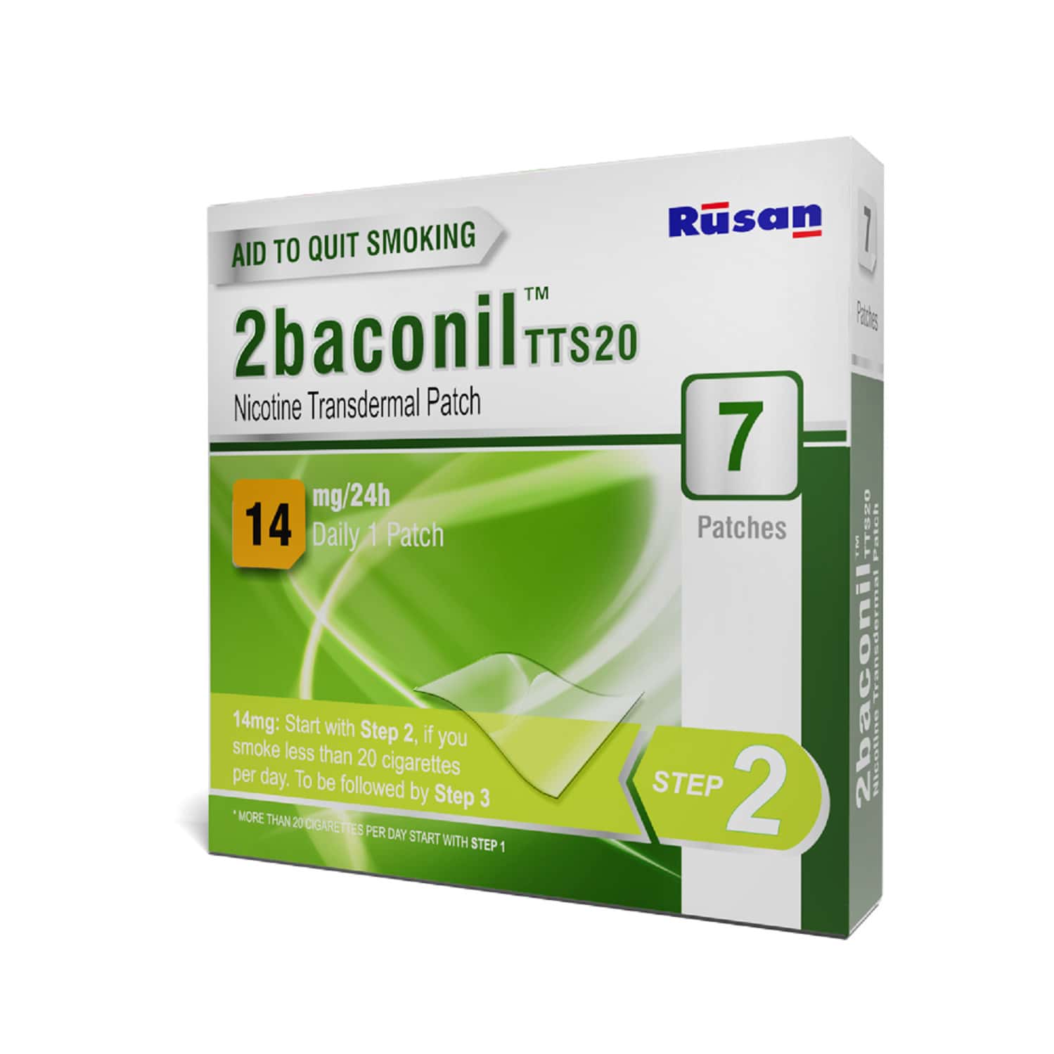 Buy 2BACONIL - 14MG STEP 2 NICOTINE PATCH WRAP OF 7 'S | HELPS QUIT ...