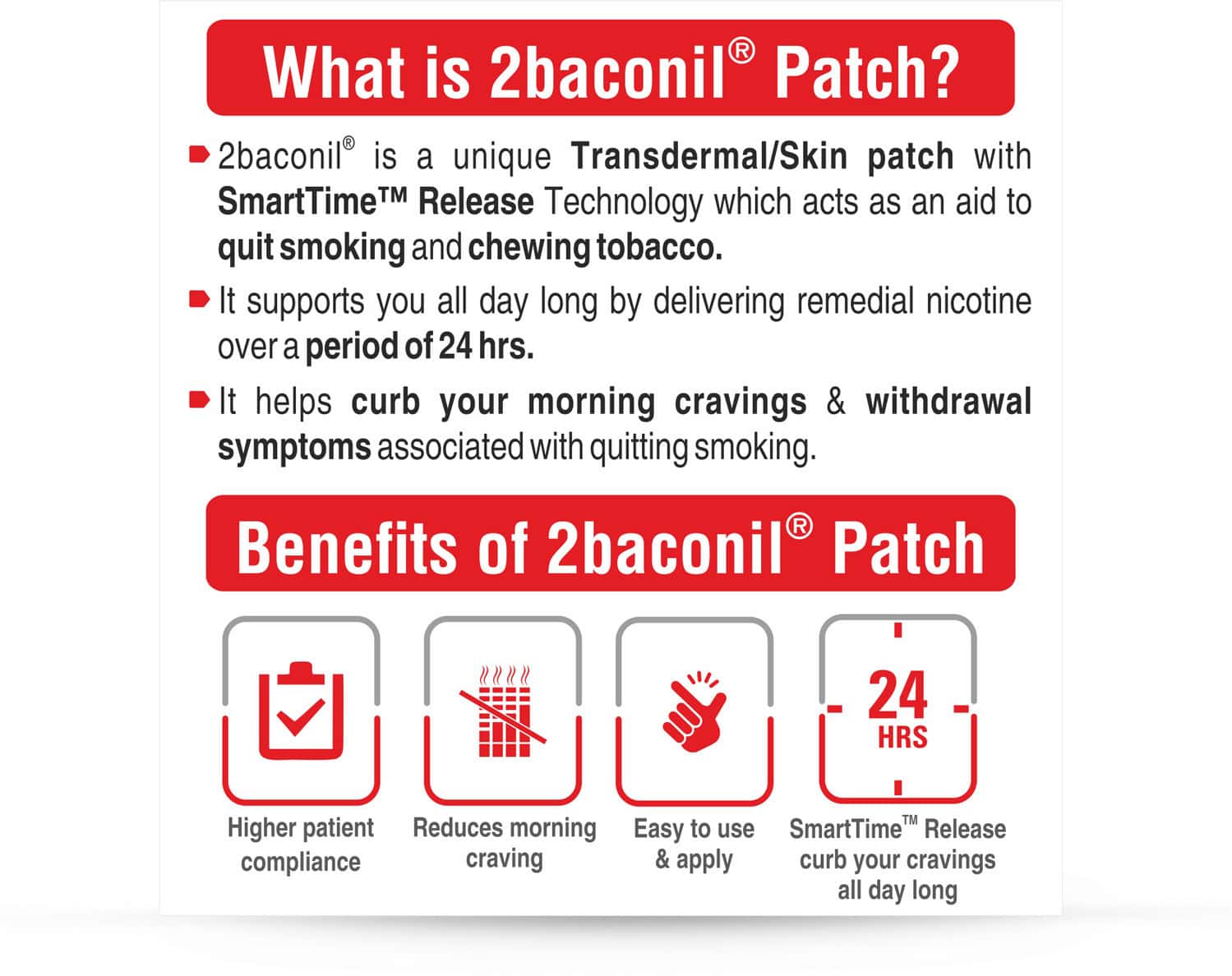 Buy 2BACONIL - 21MG STEP 1 NICOTINE PATCH PACKET OF 7 'S | HELPS QUIT ...