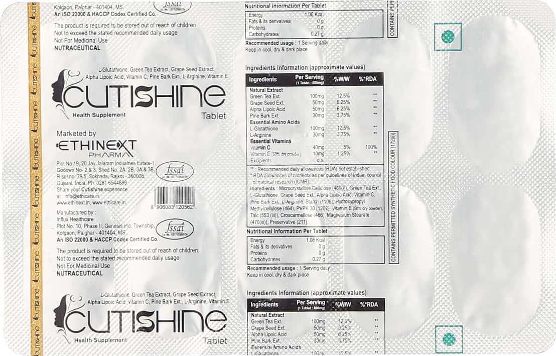 Buy CUTISHINE TABLET - 10 TABLET Online & Get Upto 60% OFF at PharmEasy