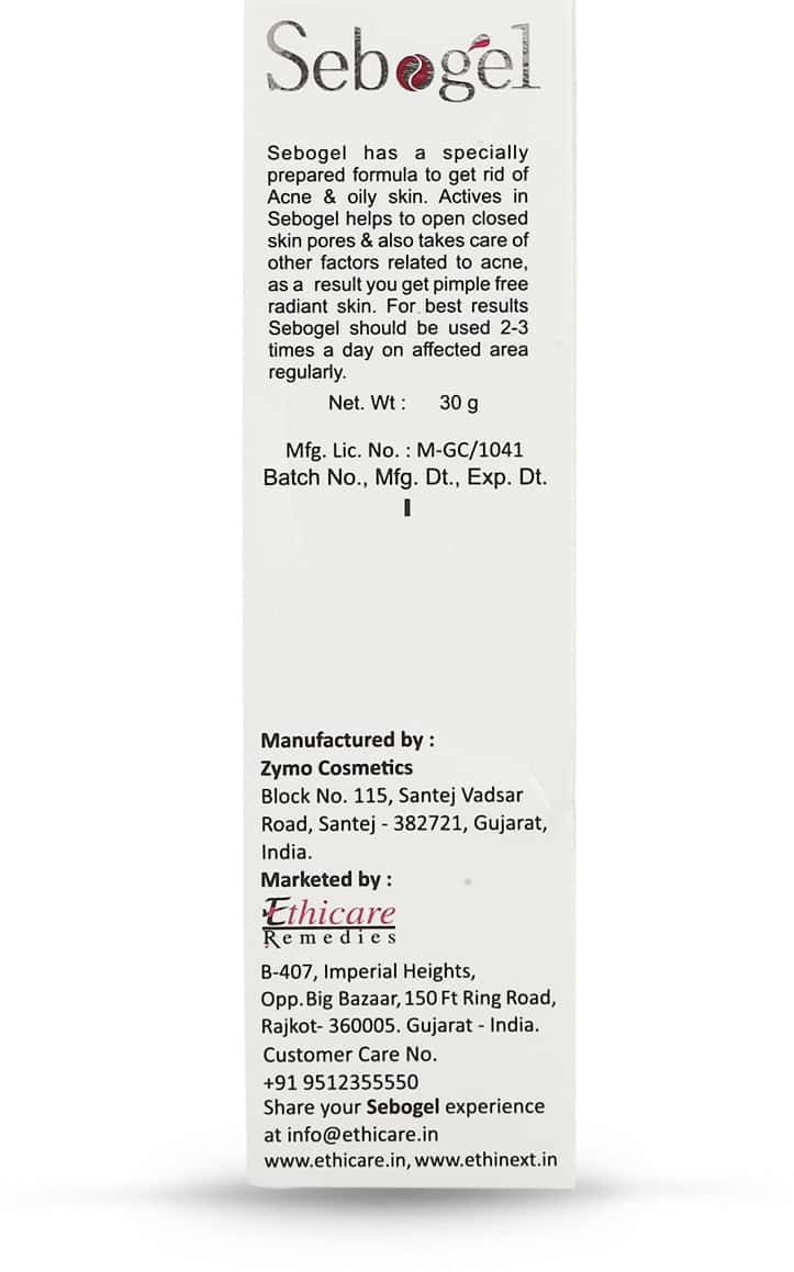Buy SEBOGEL SALICYLIC ACID & NICOTINAMIDE GEL FOR PIMPLES AND OILY SKIN ...
