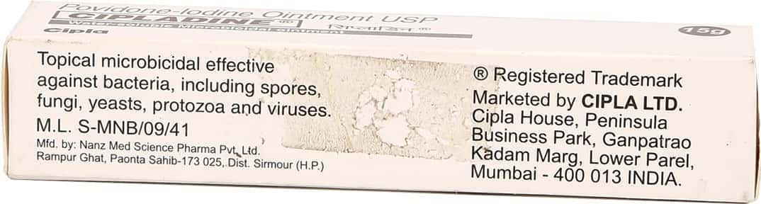 Buy CIPLADINE 5% OINT 15GM Online & Get Upto 60% OFF at PharmEasy