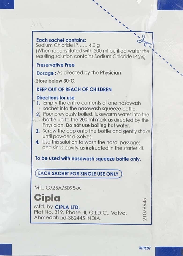 Buy NASOWASH SACHET Online & Get Upto 60% OFF at PharmEasy