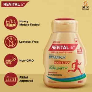 Buy REVITAL H MEN MULTIVITAMIN WITH CALCIUM ZINC & GINSENG FOR IMMUNITY STRONG BONES (30 ...