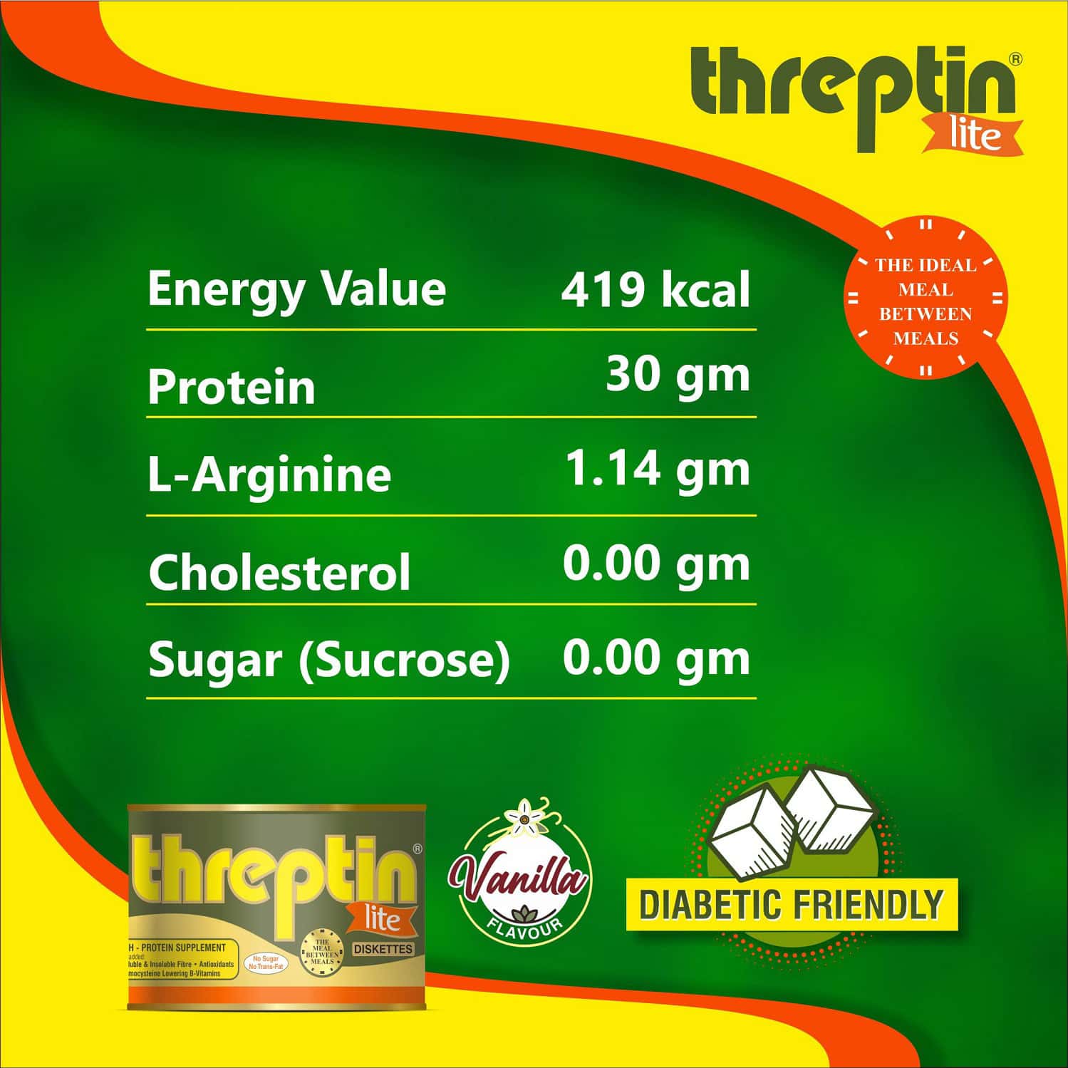 Buy THREPTIN LITE VANILLA BUTTERSCOTCH NUTRITION DISKETTES TIN OF 275 G ...