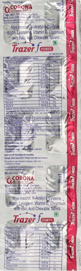 Buy TREXGEN OVASENSE PCOS FORTE MYO-INOSITOL D-CHIRO INOSITOL TABLETS ...