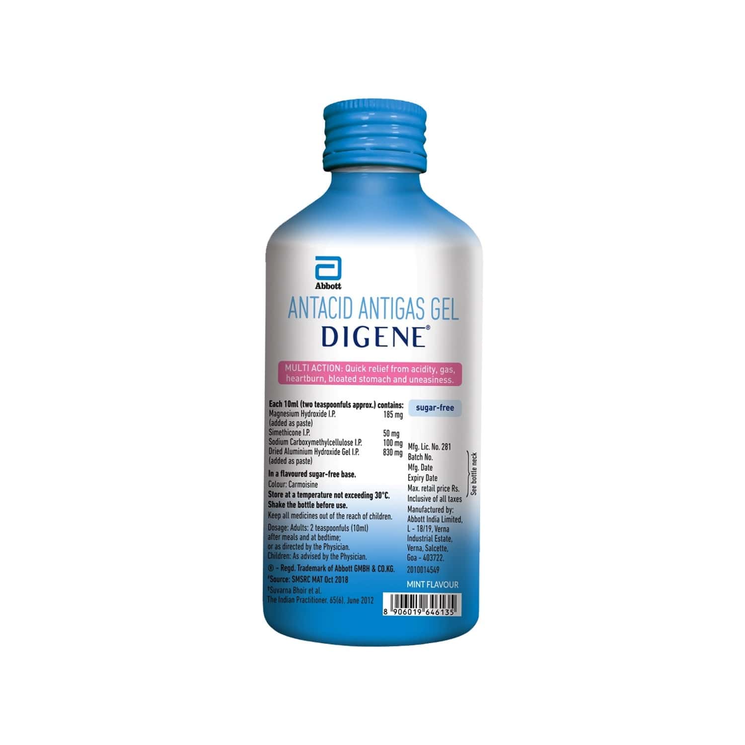 Buy Digene Gel Acidity & Gas Relief - 450ml Mint Flavour Online at Flat ...