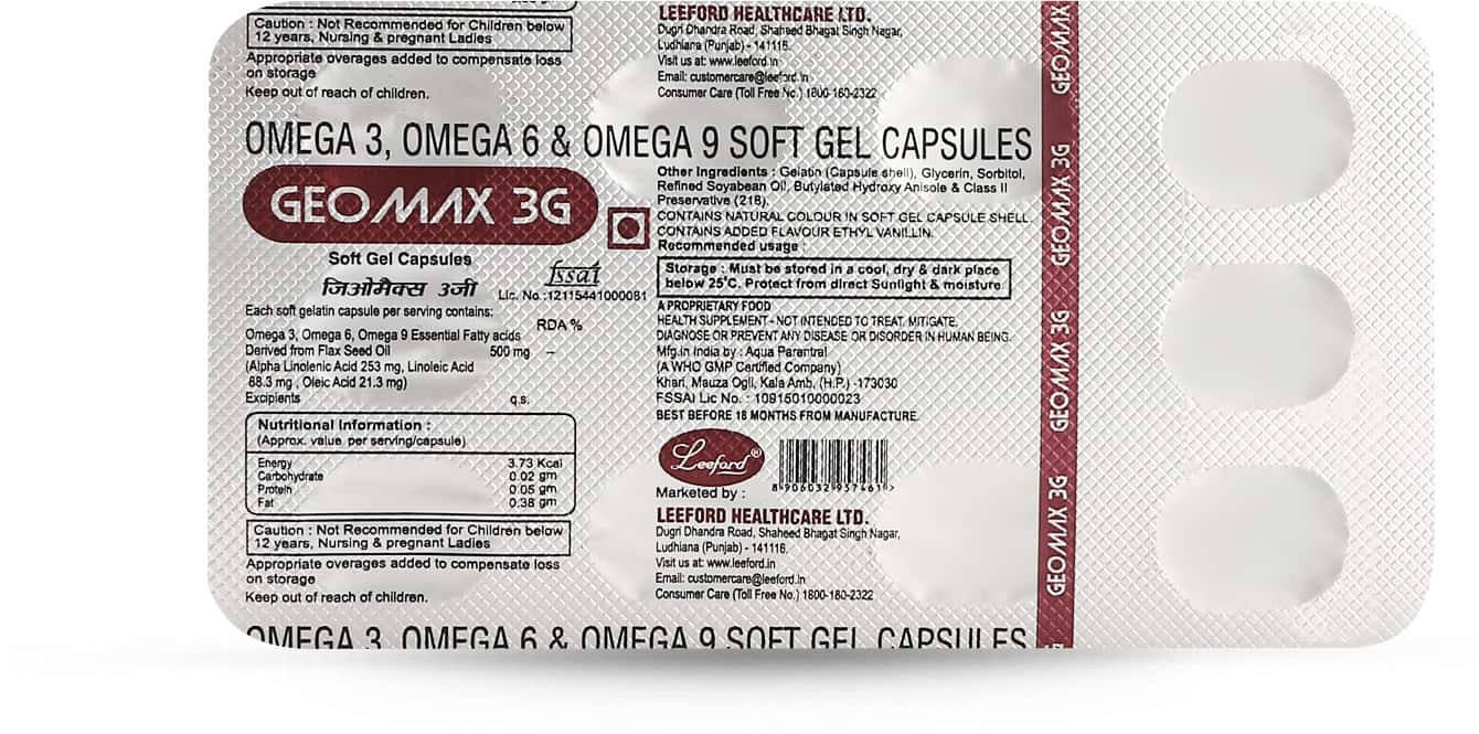 Buy GEOMAX 3G STRIP OF 10 CAPSULES Online & Get Upto 60% OFF at PharmEasy