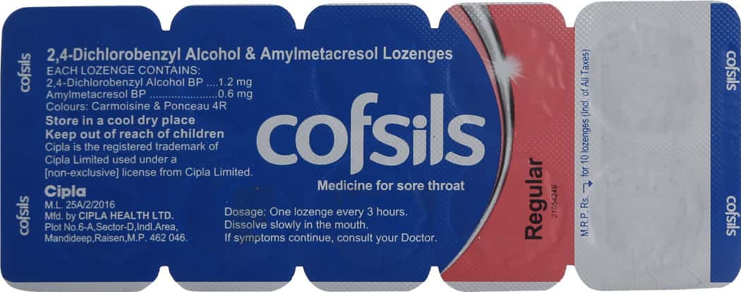 Buy COFSILS REGULAR LOZENGES STRIP OF 10 Online & Get Upto 60% OFF at ...