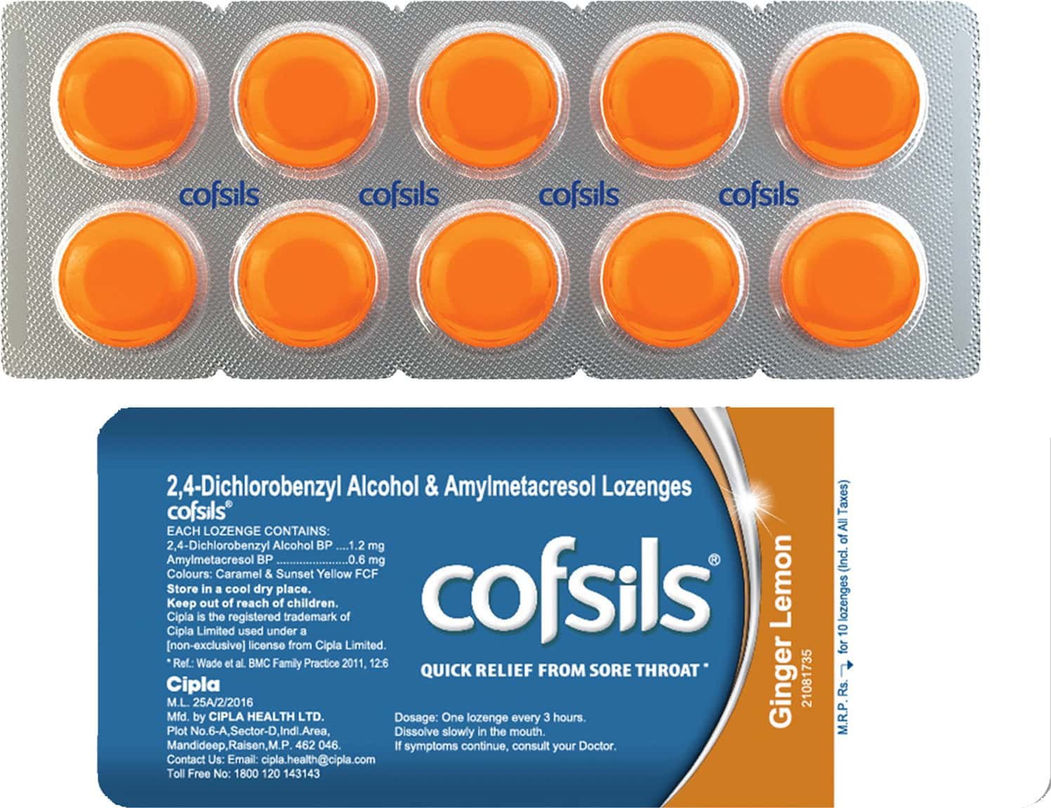 Buy COFSILS GINGER LEMON LOZENGES STRIP OF 10 Online & Get Upto 60% OFF ...