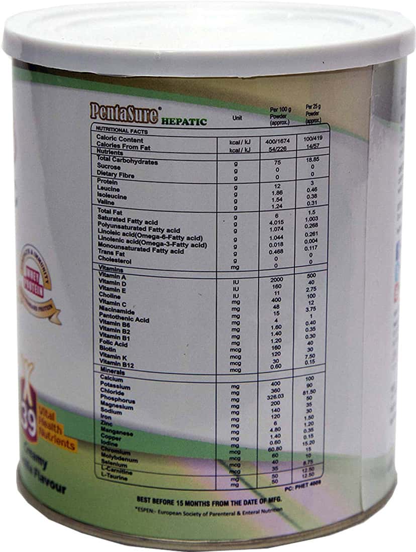 Buy PENTASURE HEPATIC VANILLA LIVER CARE POWDER TIN OF 400 G Online ...