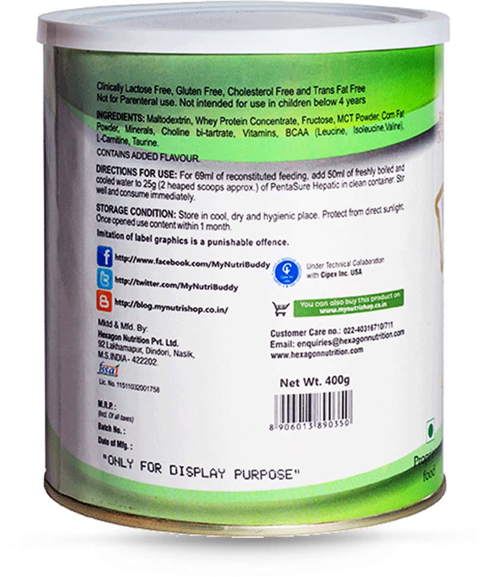 Buy PENTASURE HEPATIC VANILLA LIVER CARE POWDER TIN OF 400 G Online ...
