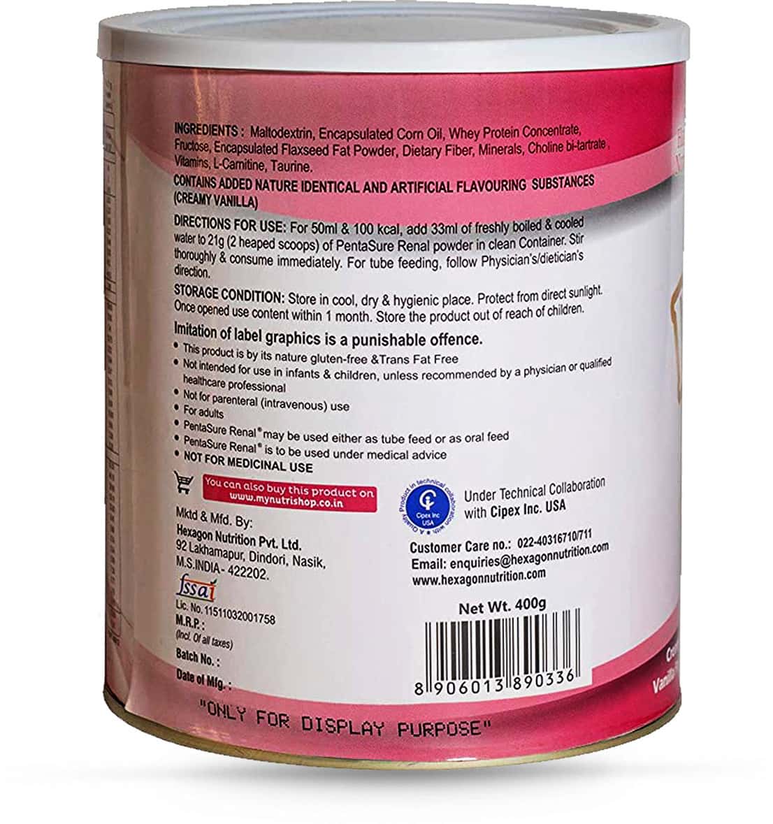 Buy PENTASURE RENAL VANILLA RENAL CARE POWDER TIN OF 400 G Online & Get ...