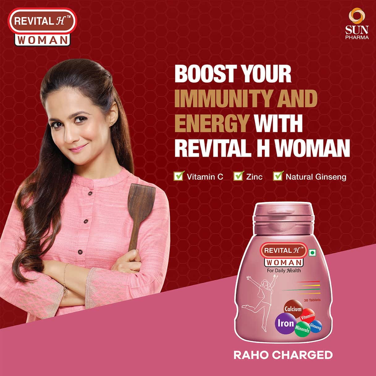 Buy REVITAL H WOMAN MULTIVITAMIN WITH CALCIUM ZINC GINSENG FOR IMMUNITY ...