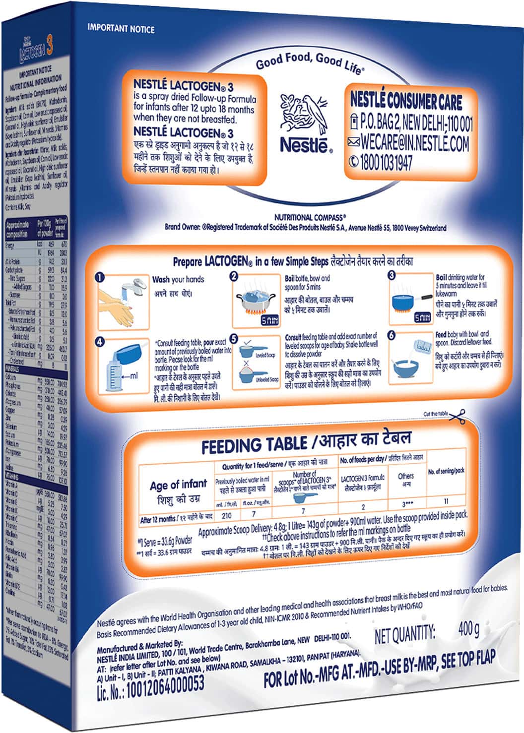 Buy NESTLE LACTOGEN 3 FOLLOW-UP INFANT FORMULA POWDER (AFTER 12 MONTHS ...