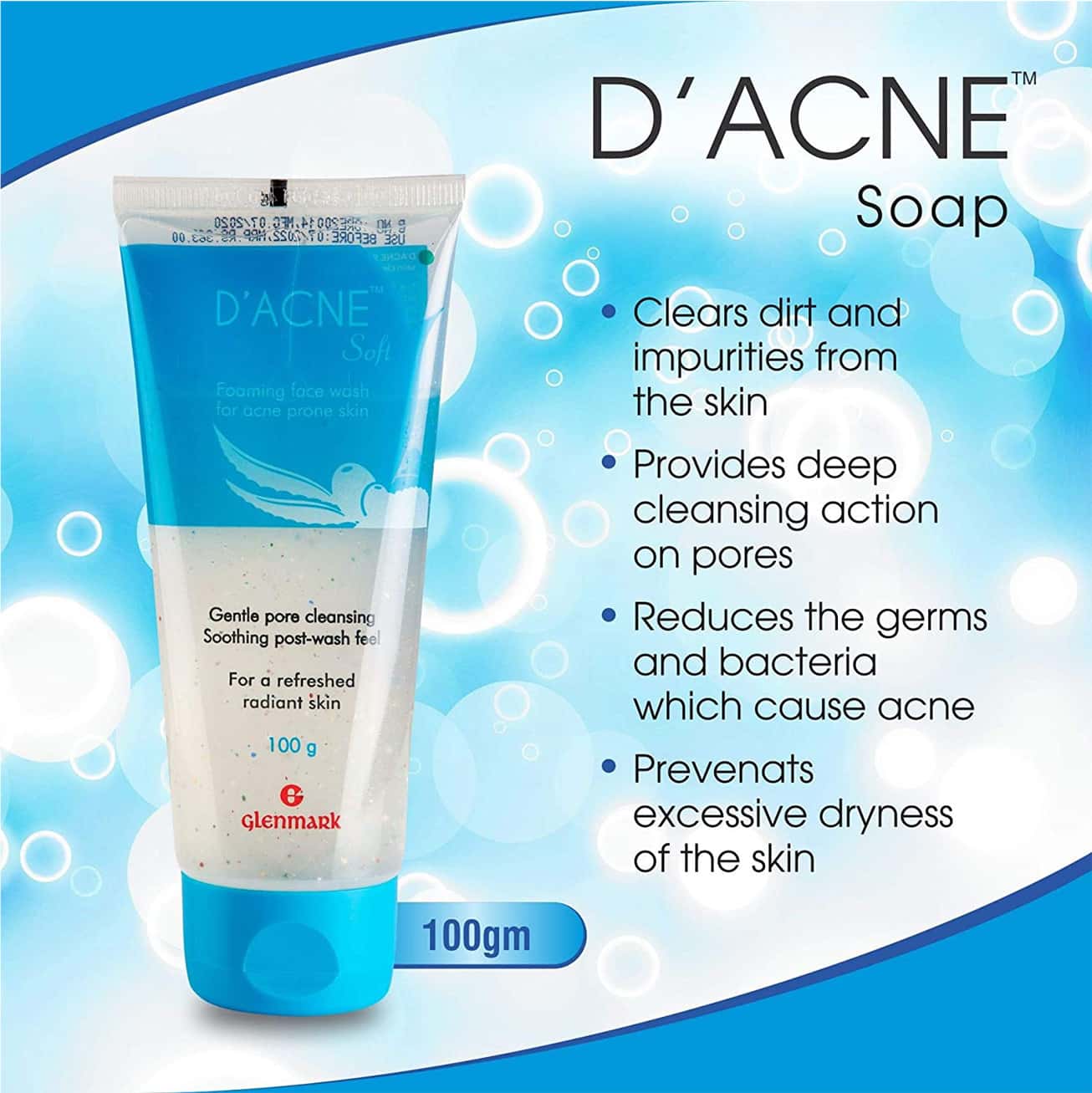 Buy D ACNE SOFT FOAMING FACE WASH TUBE OF 100 G Online & Get Upto 60% ...